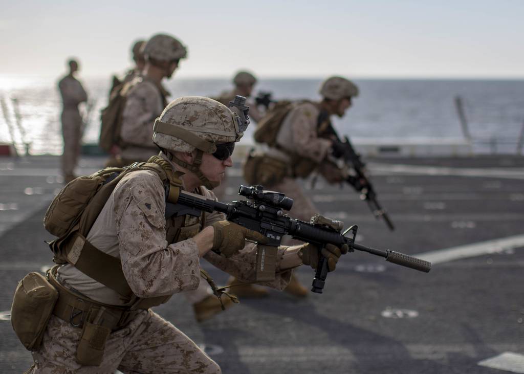 All of the Marine M27 rifles are in ― if you’re not a grunt or working ...