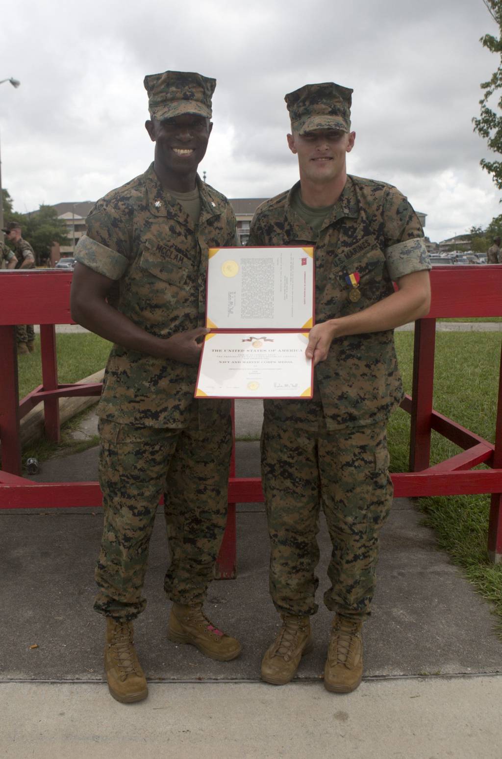 Marine awarded Navy and Marine Corps Medal for pulling man from burning ...