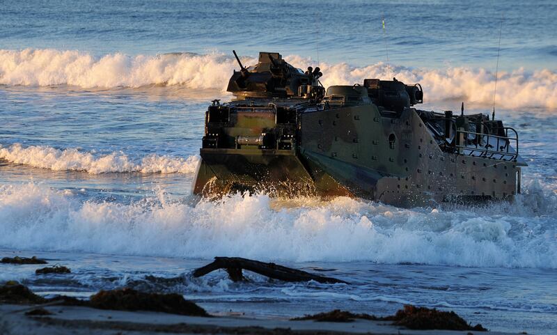 Official: Amphibious vehicle hit gas line, sparking fire