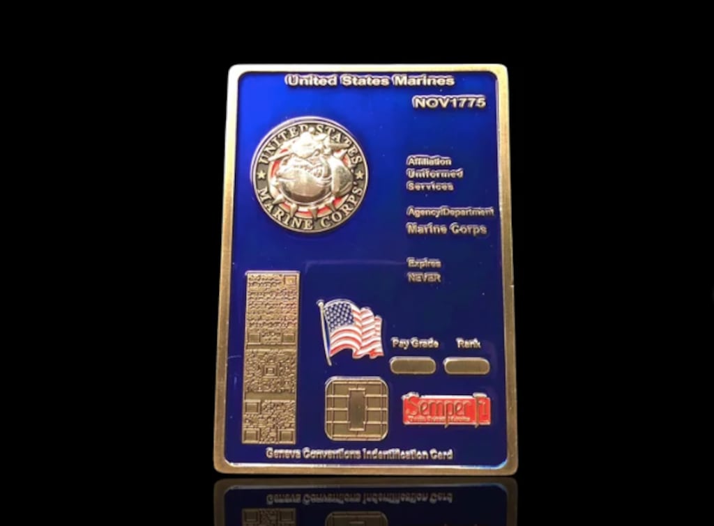 This Marine is taking challenge coins to new heights, crayons included